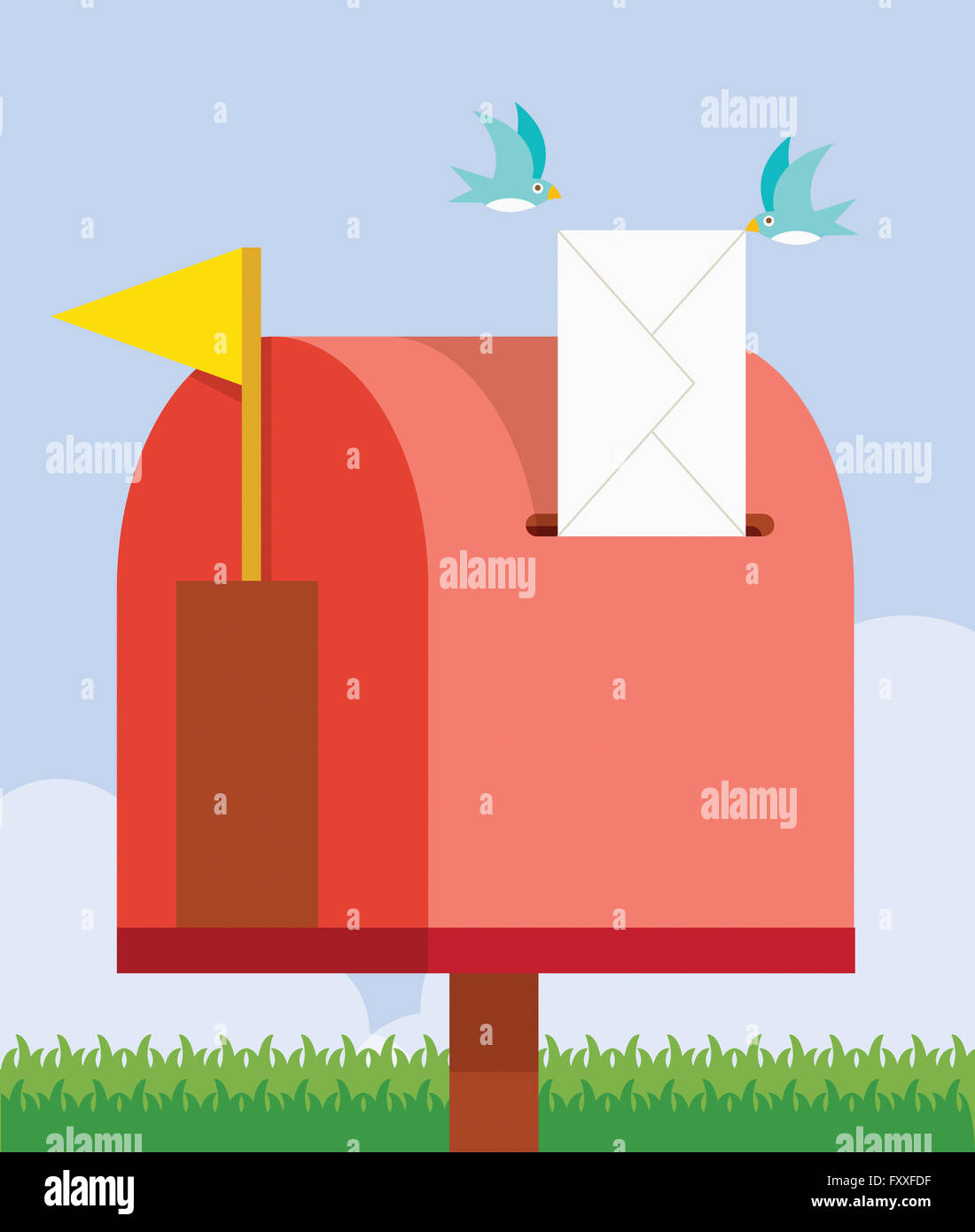 Background of fall with mail box Stock Photo - Alamy