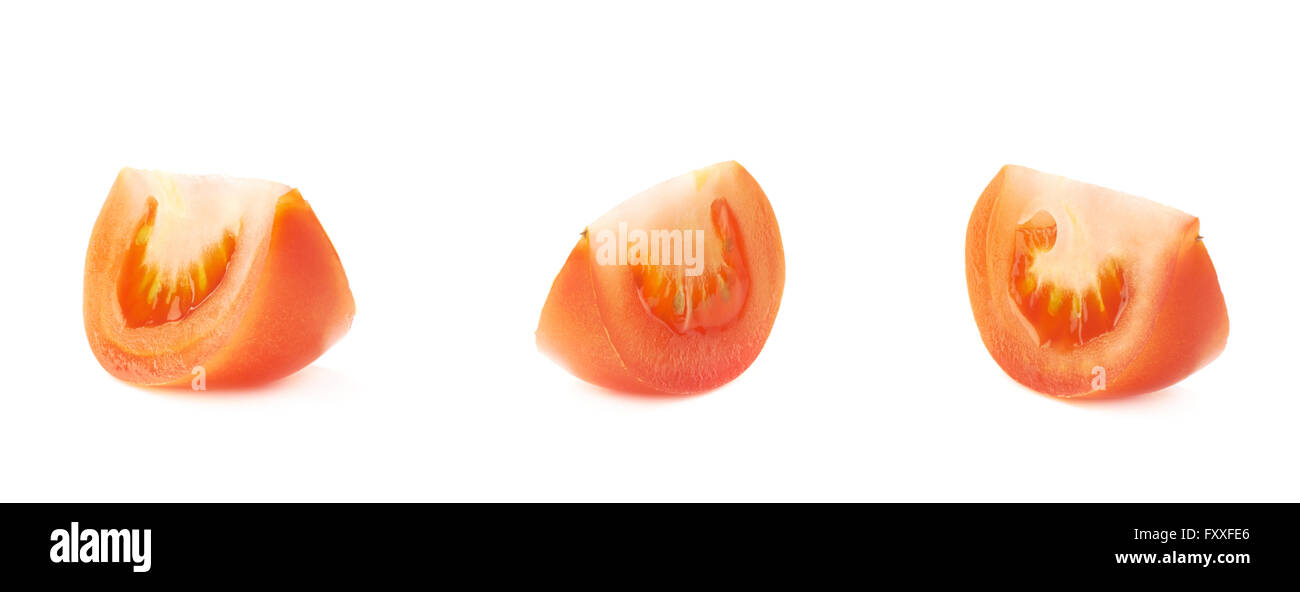 Slice section of red tomato isolated Stock Photo - Alamy