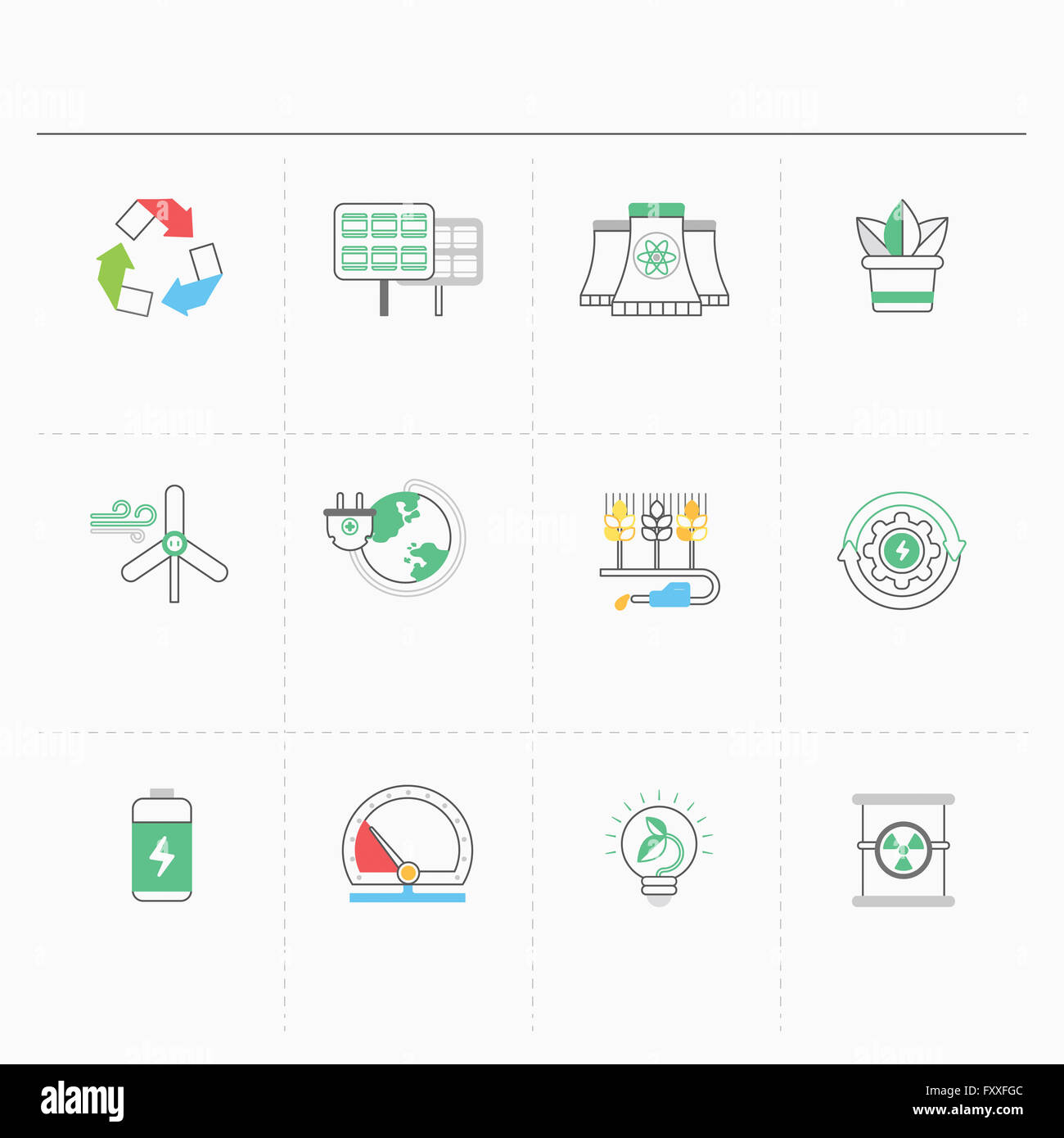 Set of various line icons related to environmental protection Stock ...