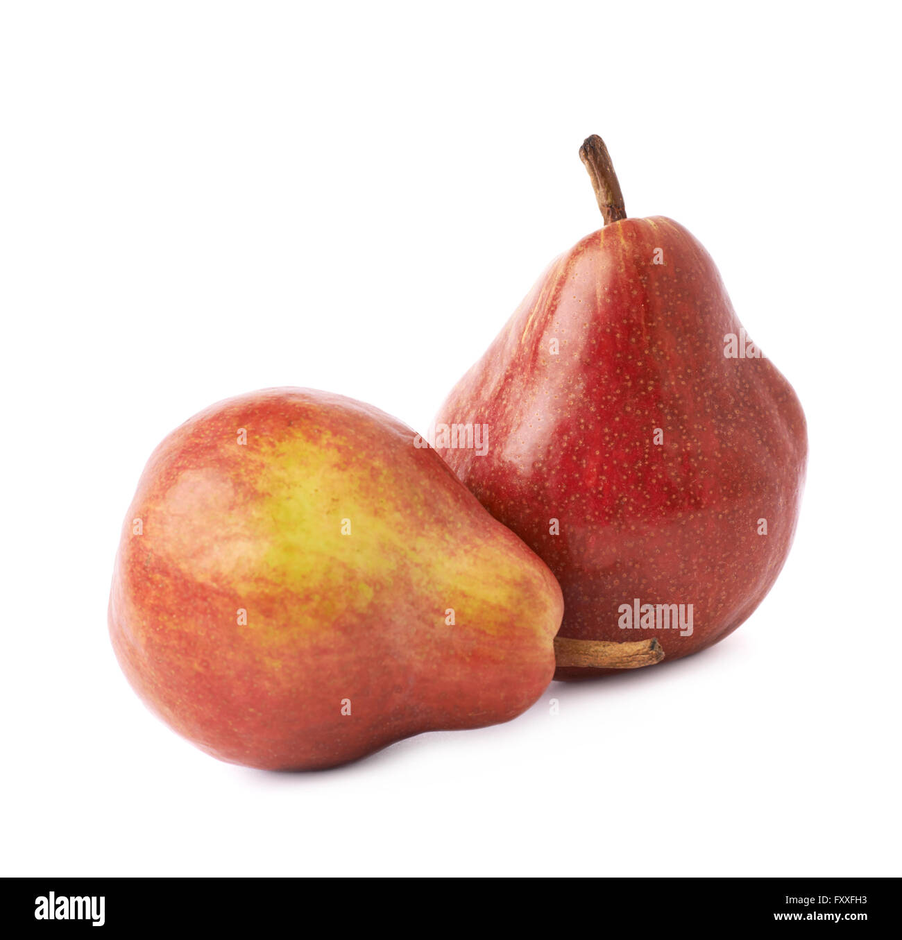 Composition of two red pears isolated Stock Photo - Alamy