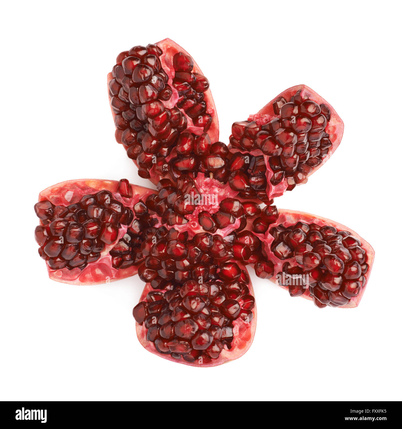 Split open pomegranate fruit Stock Photo - Alamy