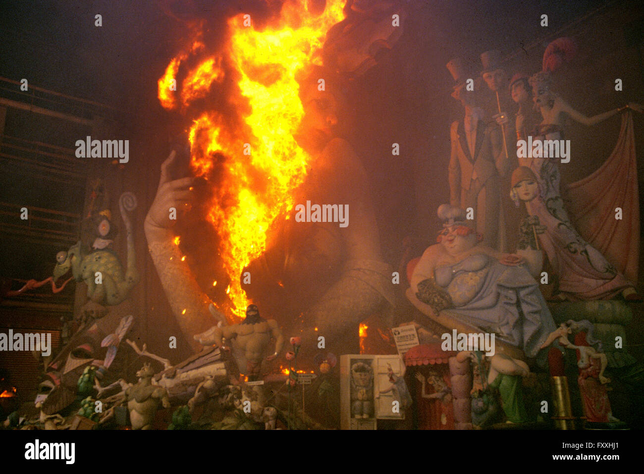 Valencia Fallas Burning Celebrations Spain High Resolution Stock ...