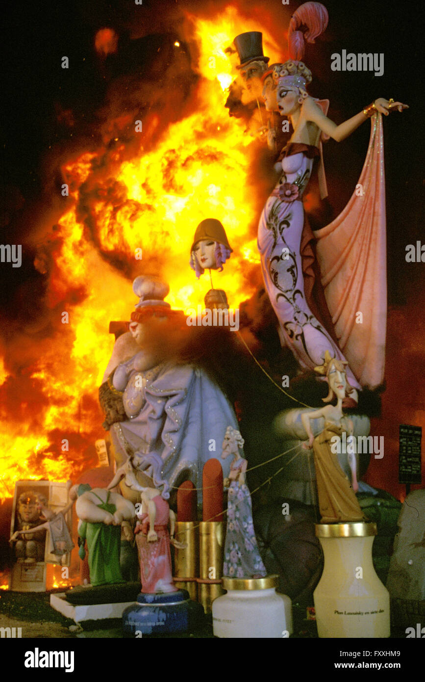 Valencia Fallas Burning Celebrations Spain High Resolution Stock ...