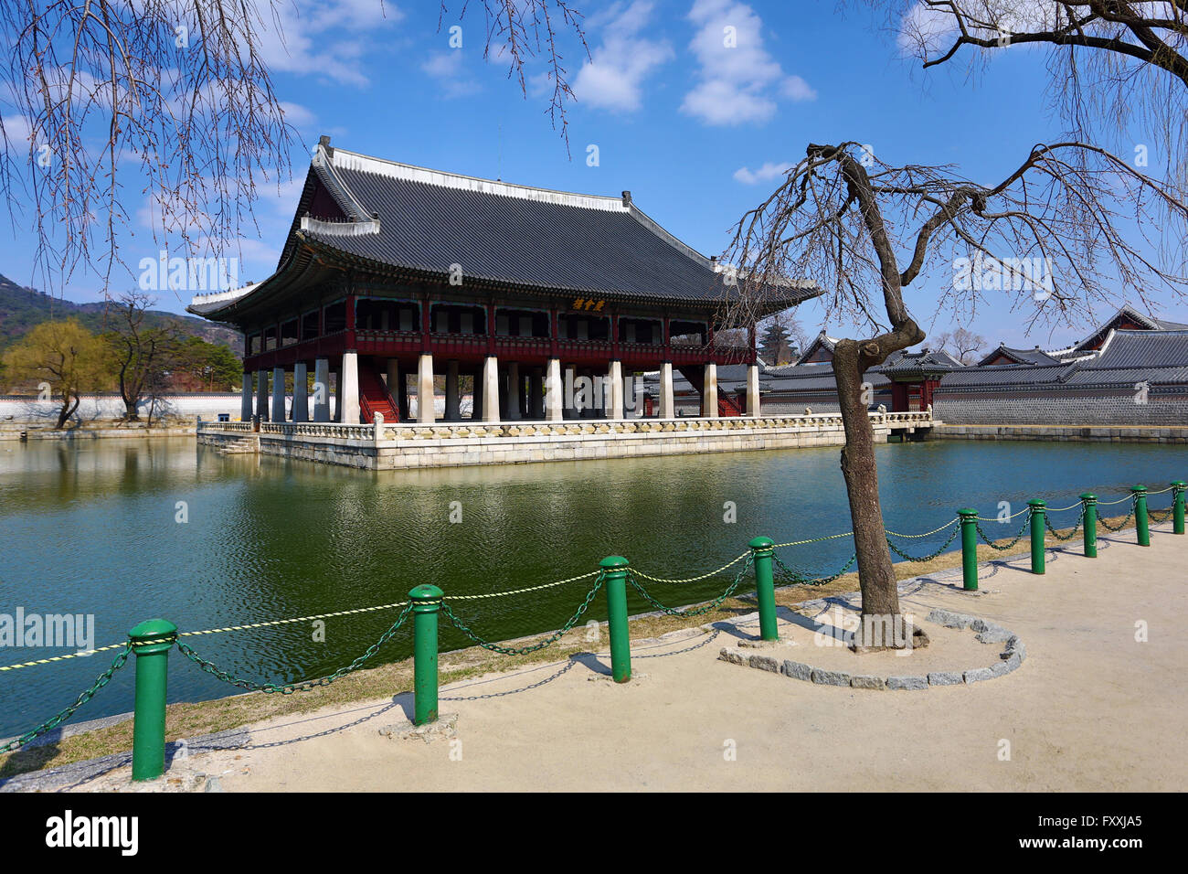 Gyeonghoeru Pavilion at Gyeongbokgung Palace in Seoul, Korea Stock ...