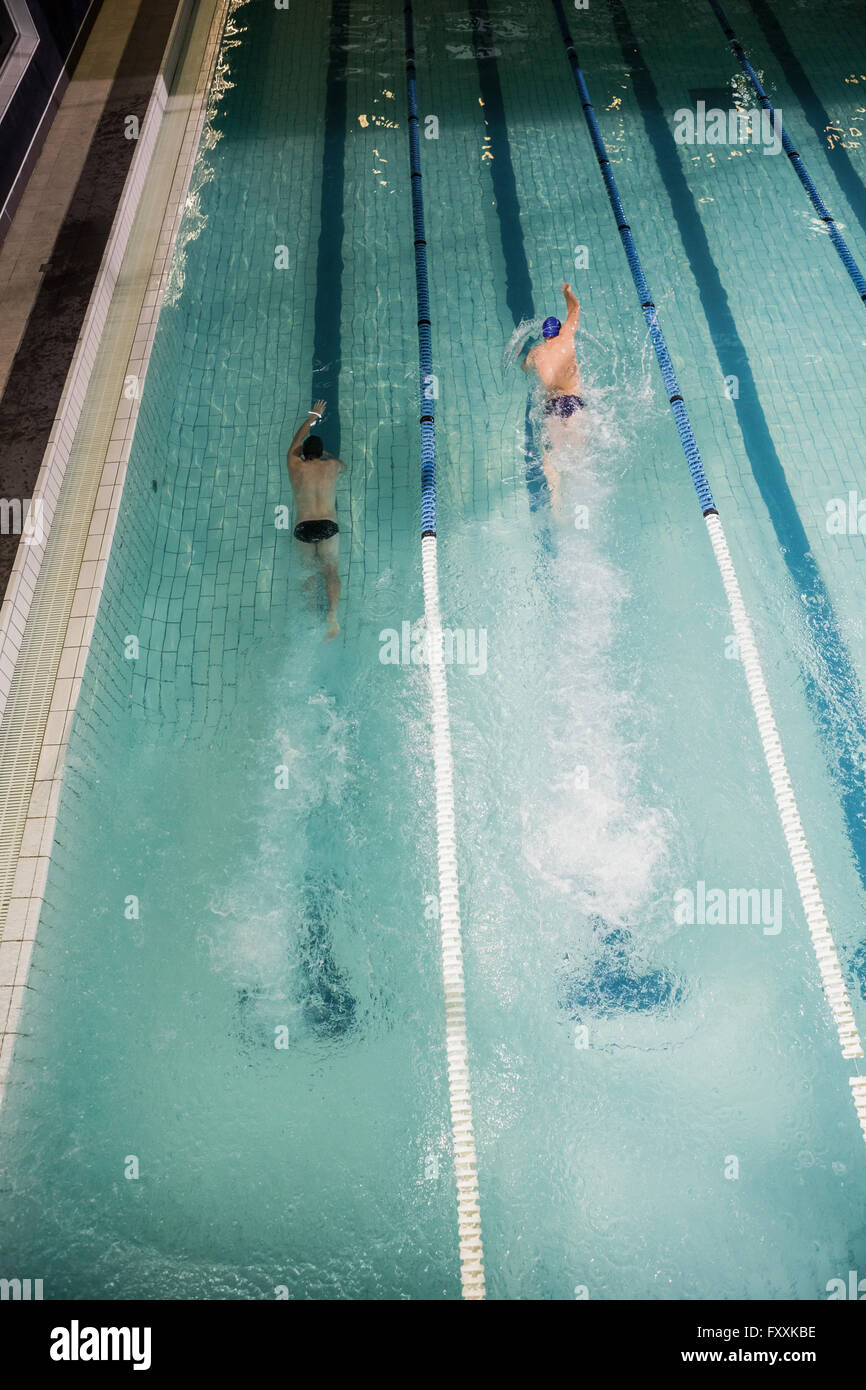 Three swimmer swimming in the pool Stock Photo - Alamy