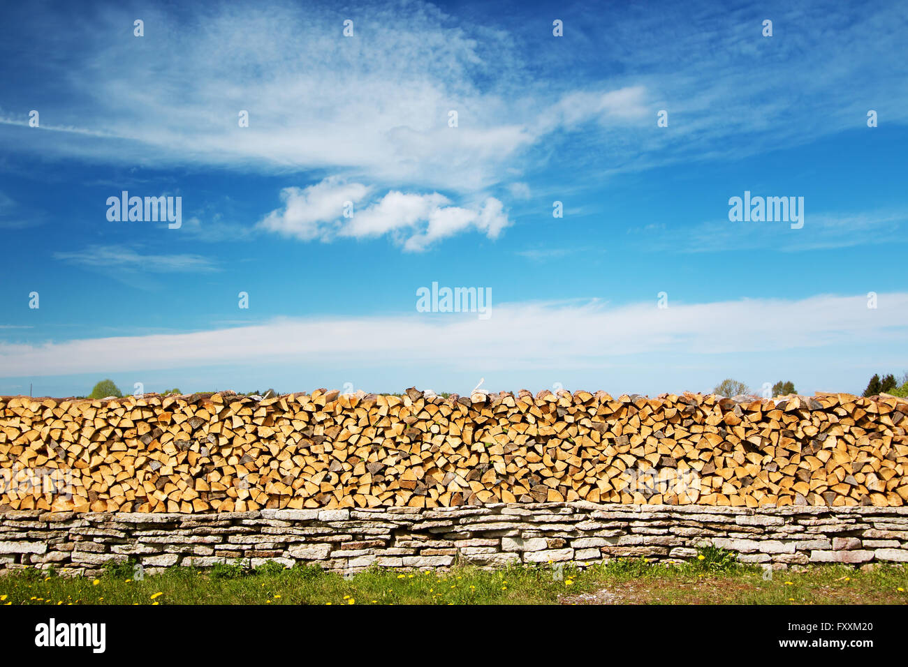 firewood outdoors at countryside Stock Photo - Alamy