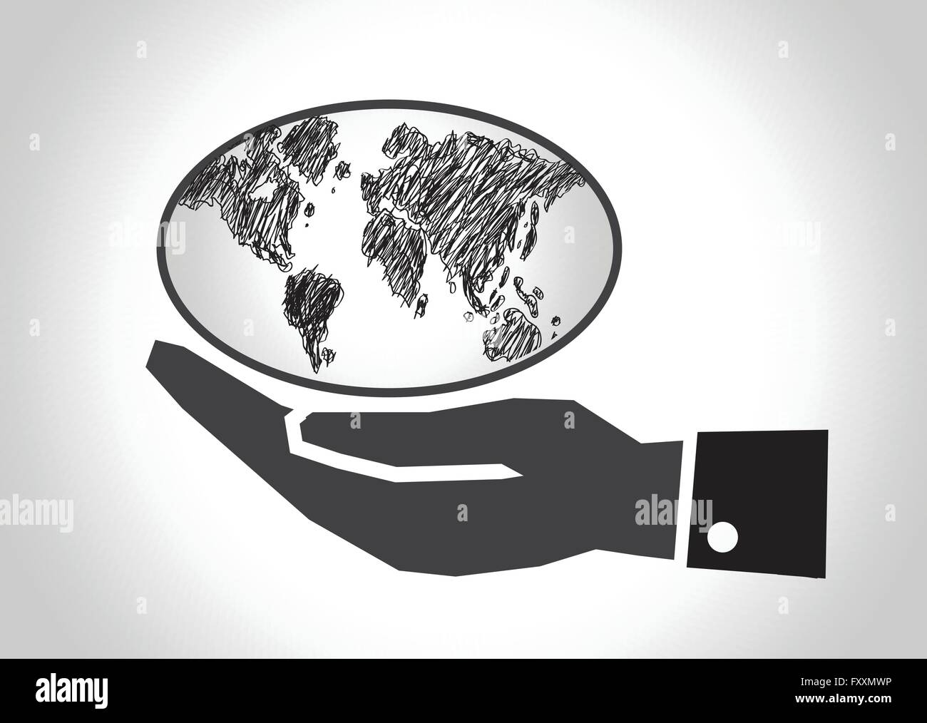 Hand holding world globe map Stock Vector Image & Art - Alamy