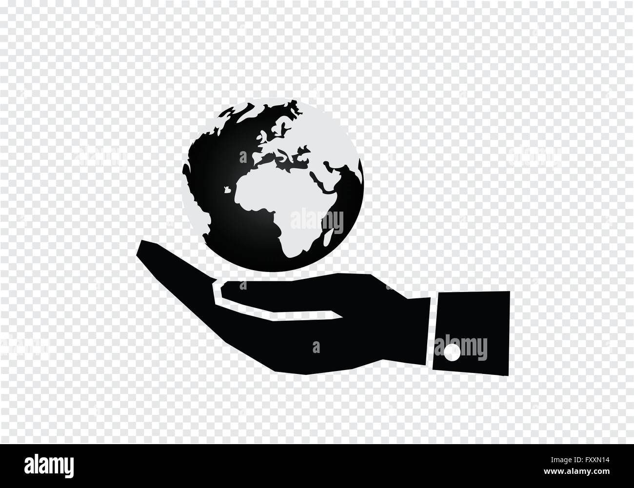Hand holding world globe Stock Vector Image & Art - Alamy