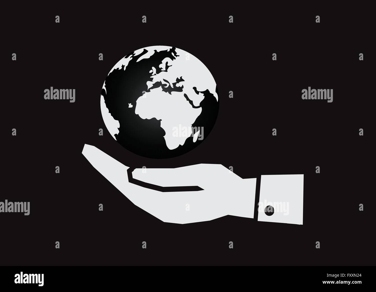 Hand holding world globe Stock Vector Image & Art - Alamy