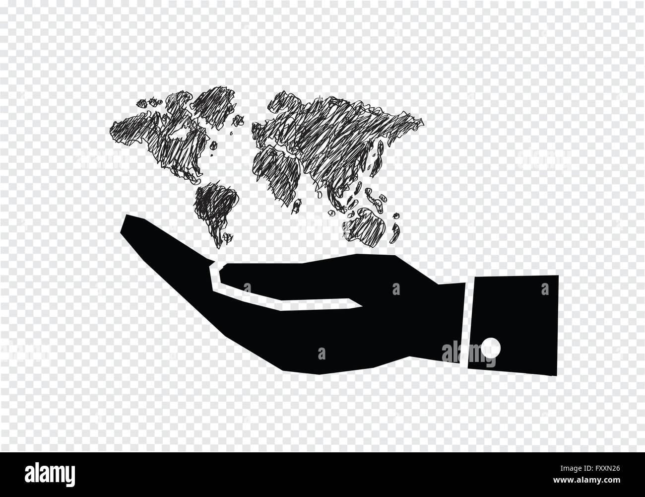 Hand holding world globe map Stock Vector Image & Art - Alamy