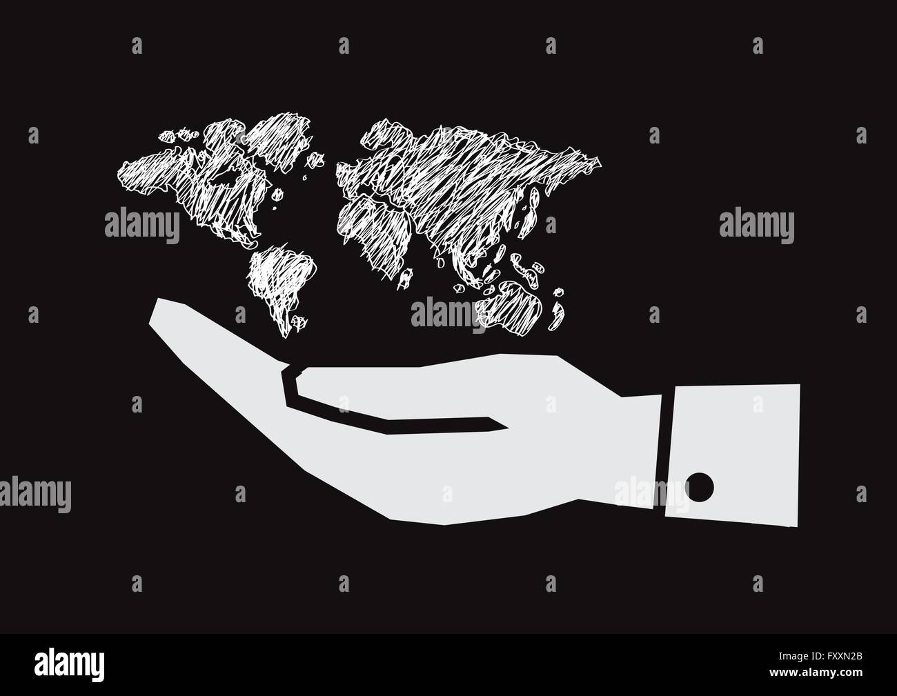 Hand holding world globe map Stock Vector Image & Art - Alamy