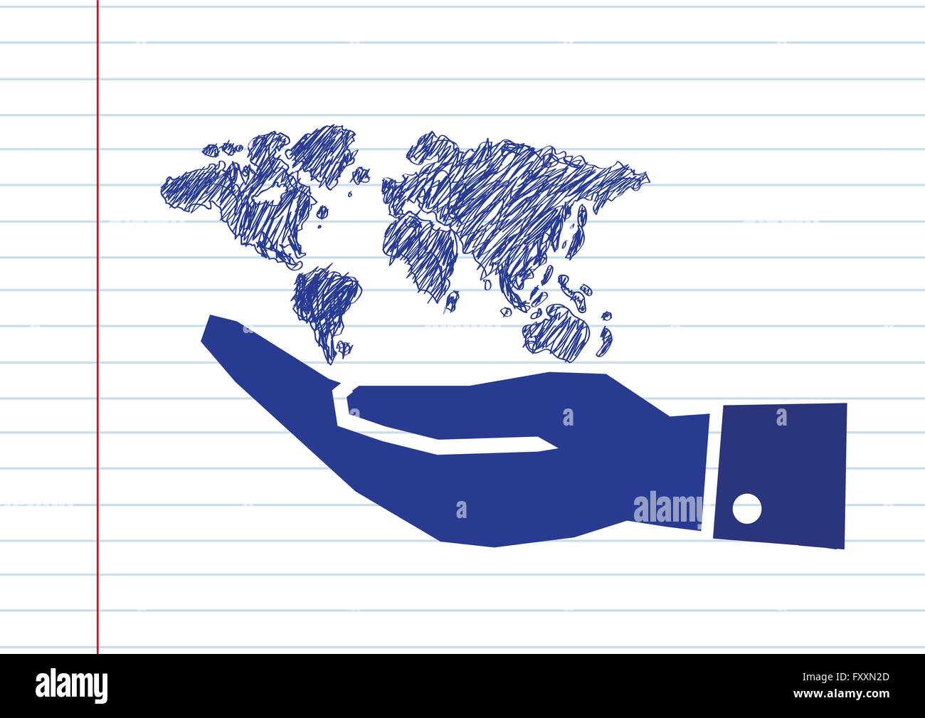 Hand holding world globe map Stock Vector Image & Art - Alamy