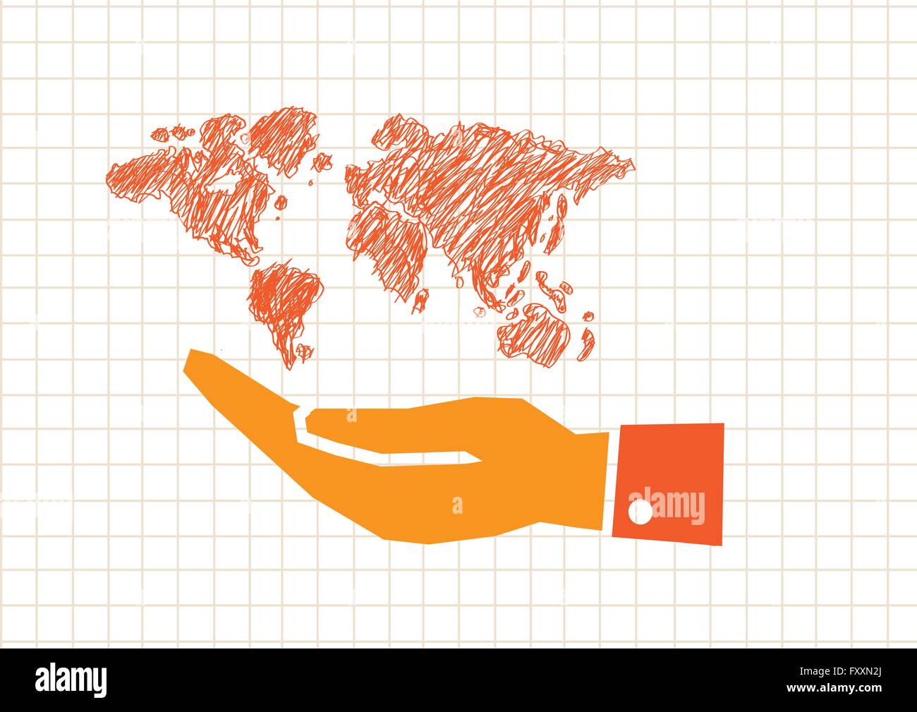 Hand holding world globe map Stock Vector Image & Art - Alamy