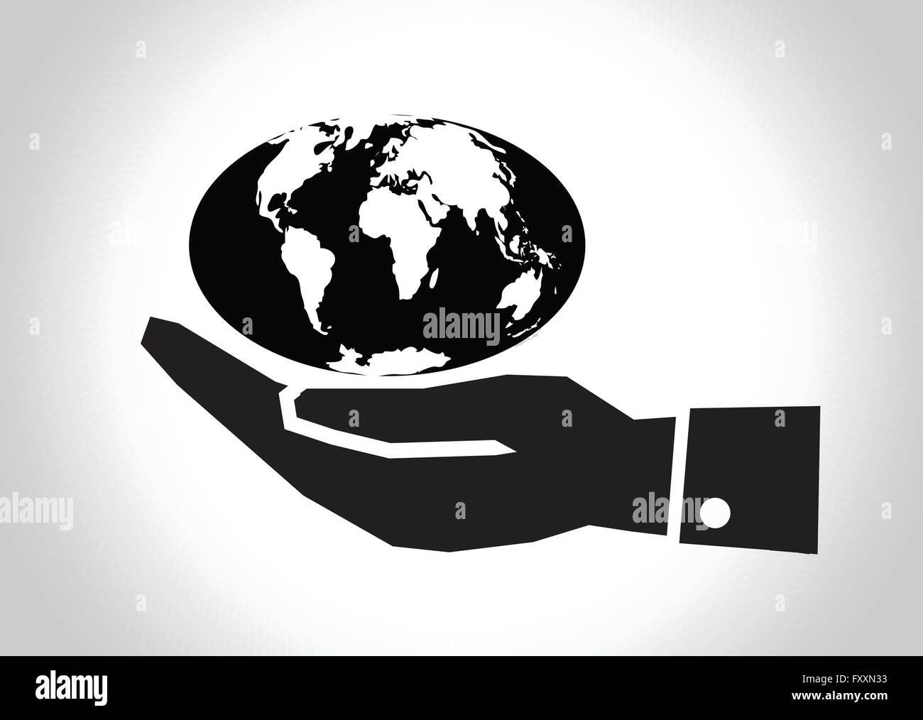 Hand holding world globe map Stock Vector Image & Art - Alamy