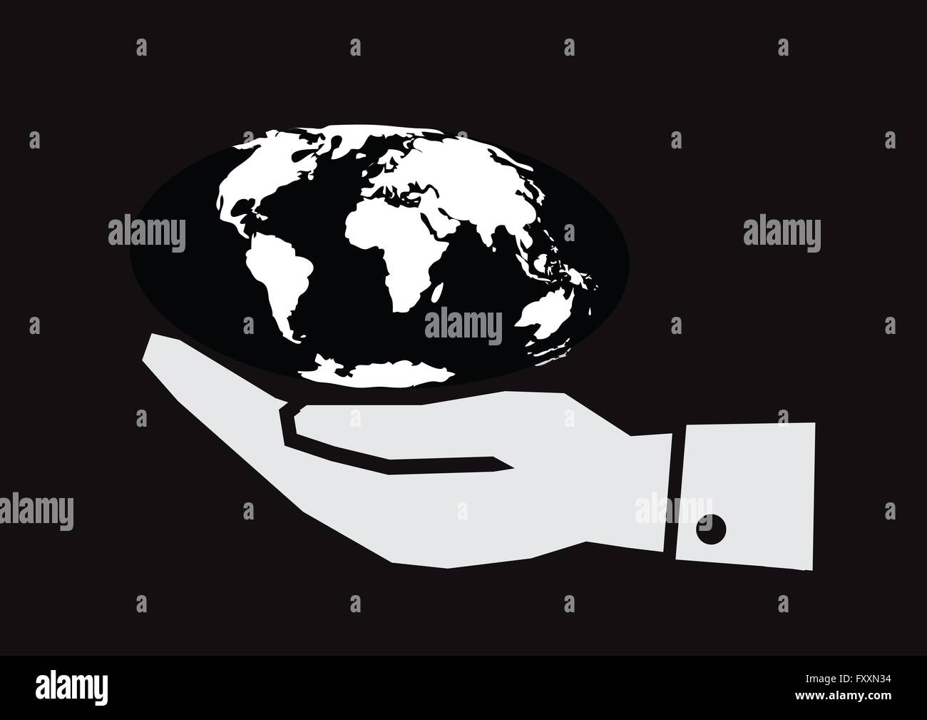 Hand holding world globe map Stock Vector Image & Art - Alamy