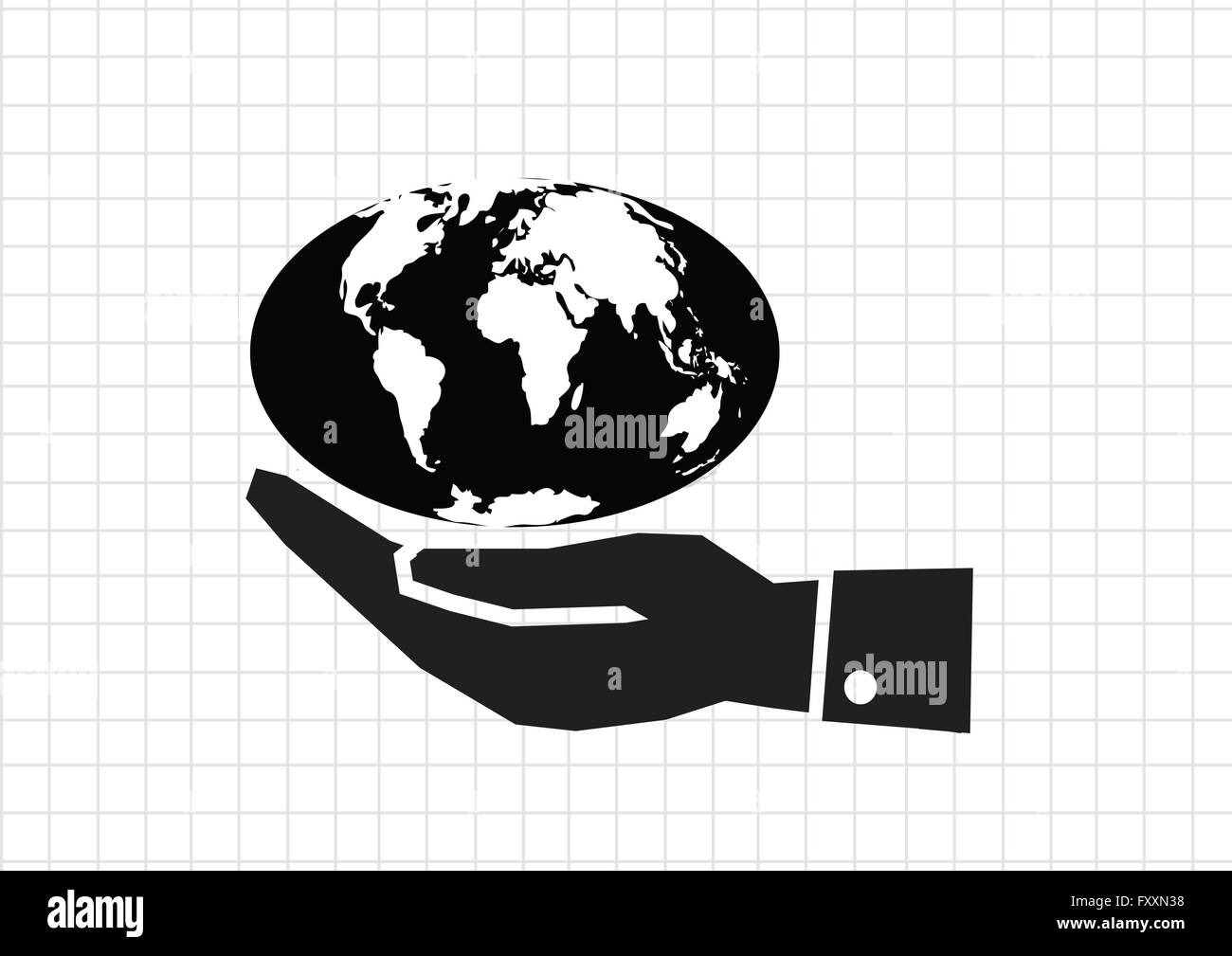Hand holding world globe map Stock Vector Image & Art - Alamy