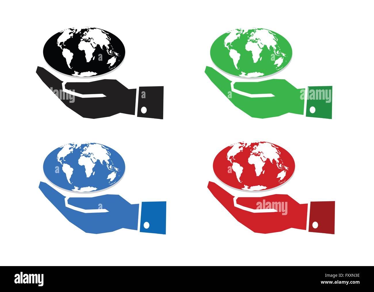 Hand holding world globe map Stock Vector Image & Art - Alamy