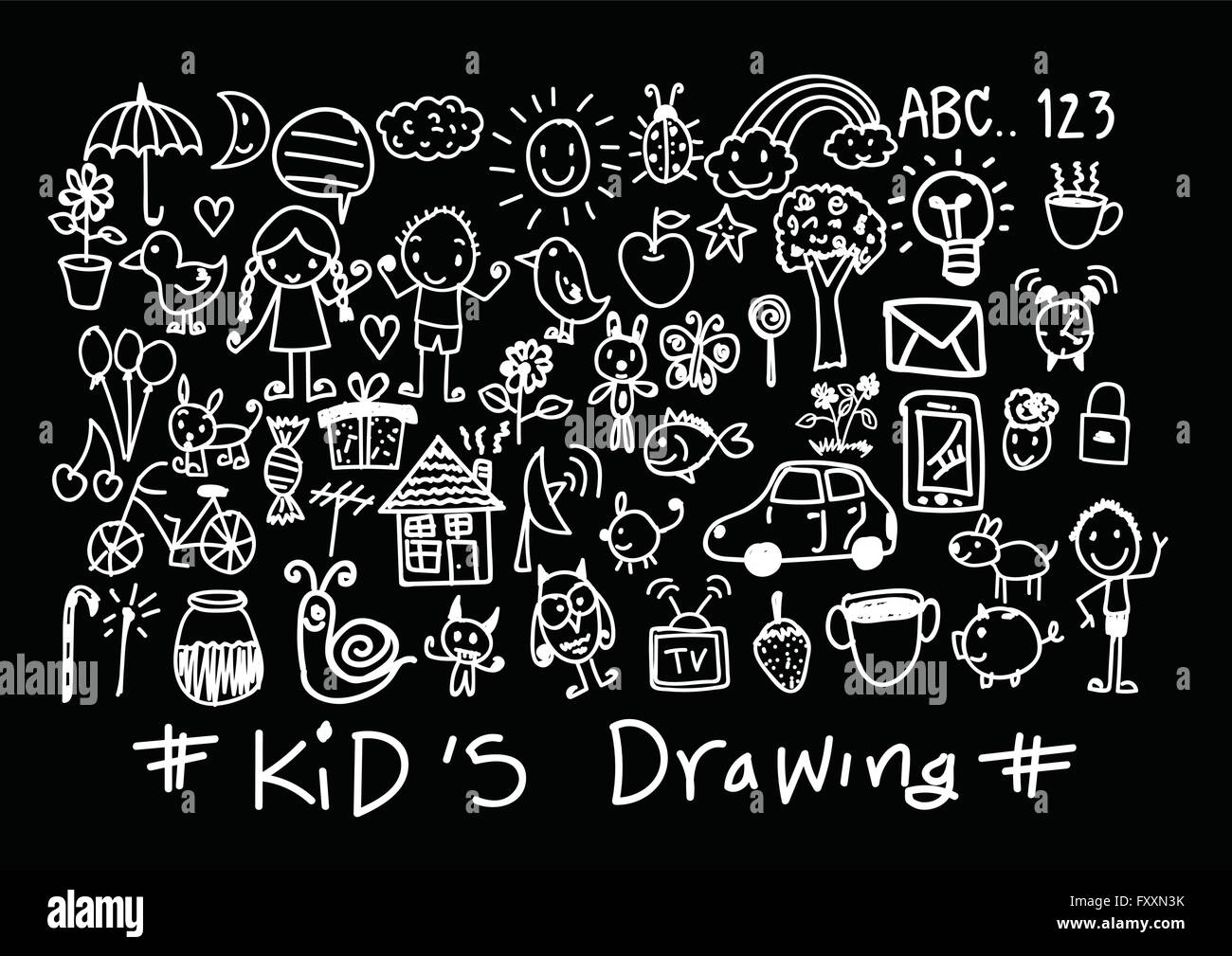 kids and children's hand drawings Stock Vector Image & Art - Alamy