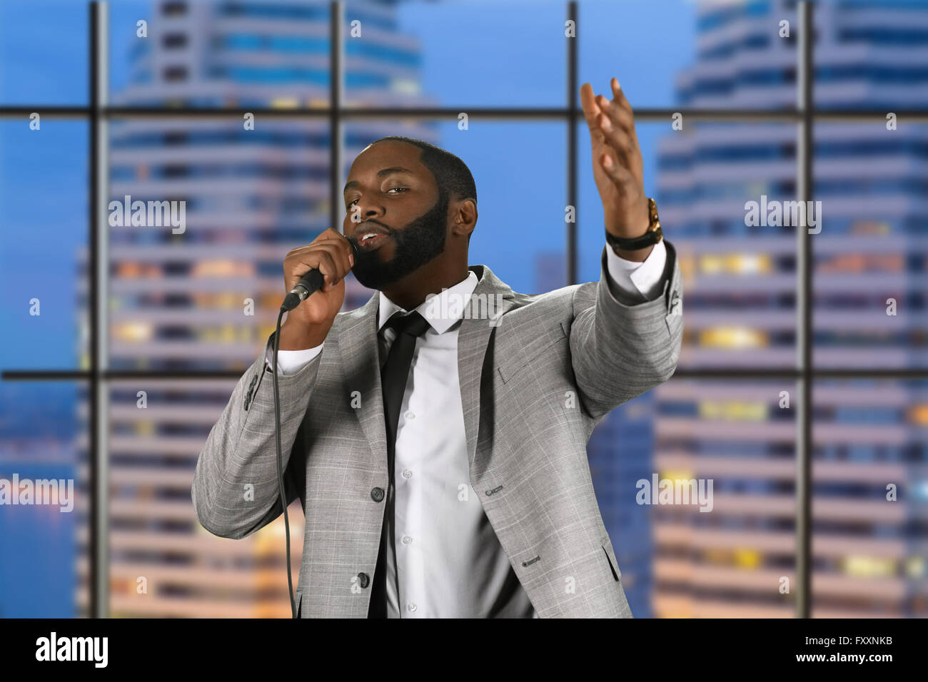 Black preacher microphone hi-res stock photography and images - Alamy
