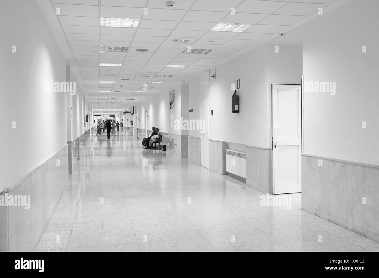 Hospital corridor horizontal Black and White Stock Photos & Images - Alamy