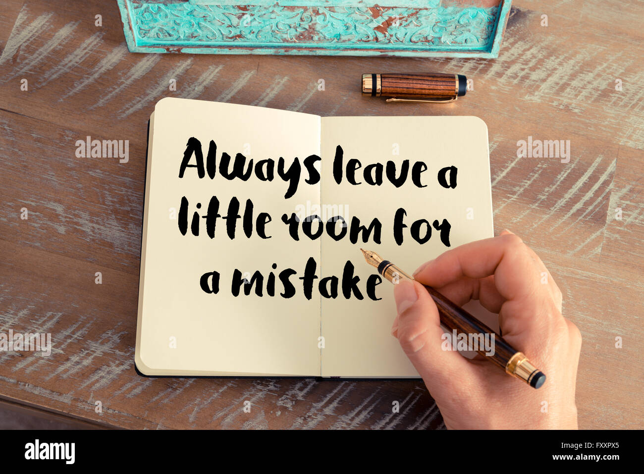 Handwritten quote Always leave a little room for a mistake as ...