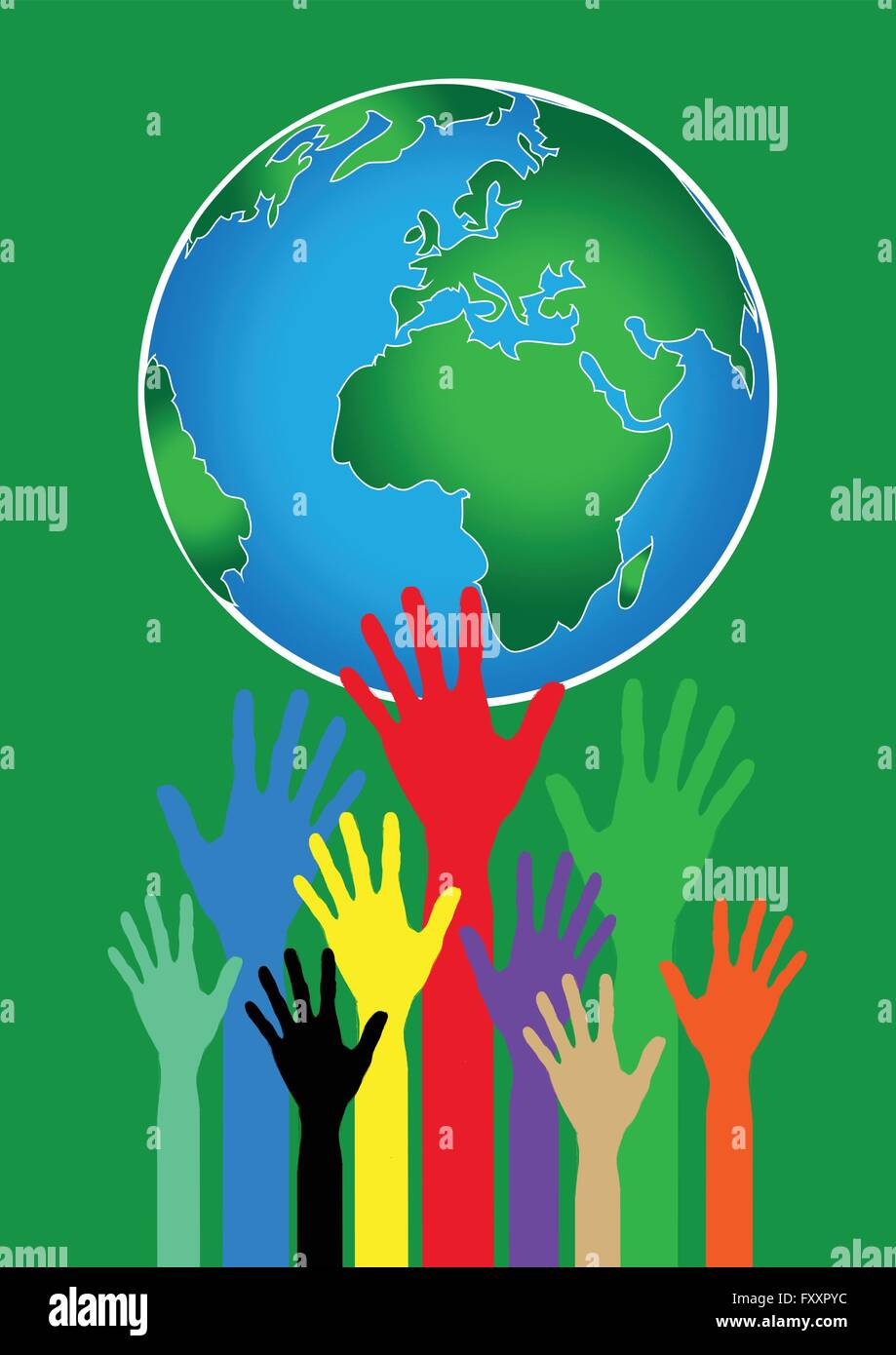 Hand Holding World and globe hands idea Stock Vector Image & Art - Alamy