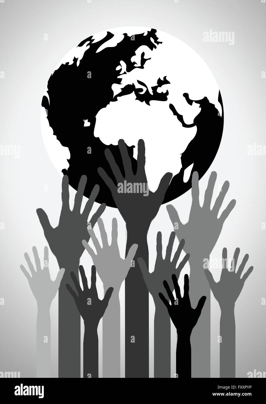 Hand Holding World and globe hands idea Stock Vector Image & Art - Alamy
