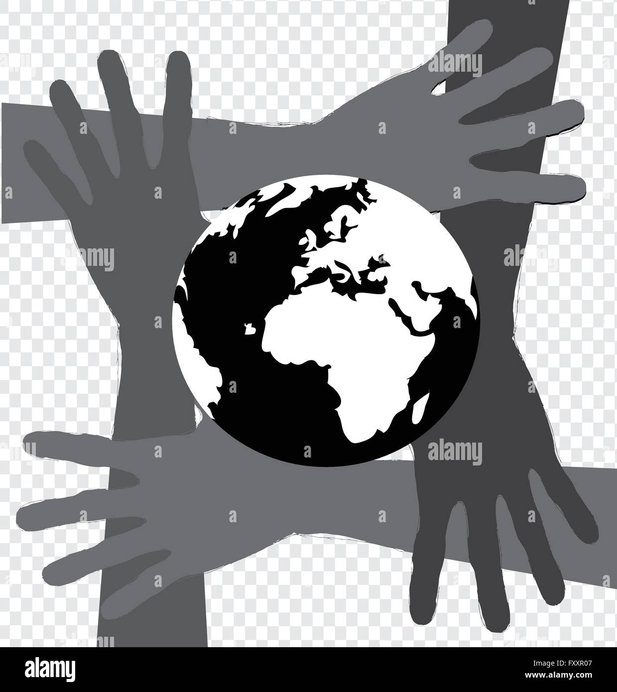 Hand Holding World and globe hands idea Stock Vector Image & Art - Alamy