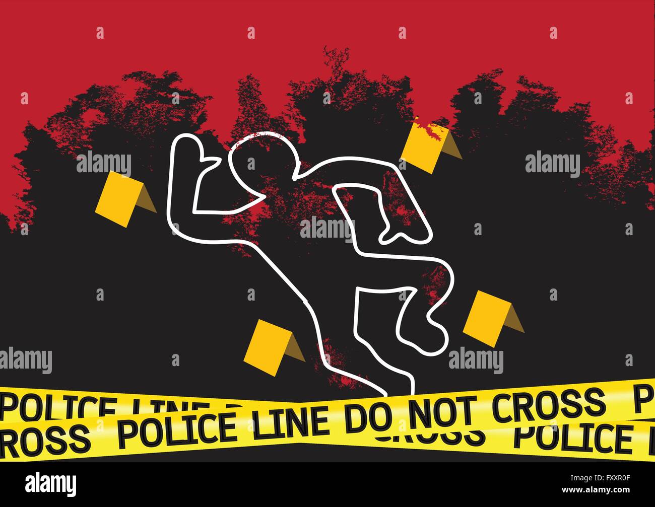 Crime scene danger tapes illustration Stock Vector Image & Art - Alamy