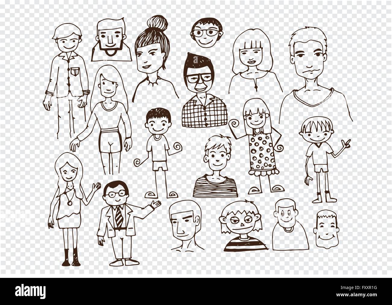 people hand drawn and people Sketch by pen Stock Vector Image & Art - Alamy