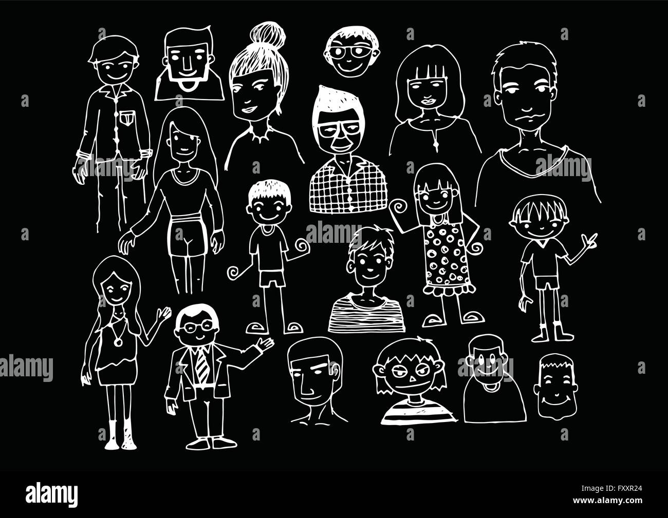 people hand drawn and people Sketch by pen Stock Vector Image & Art - Alamy