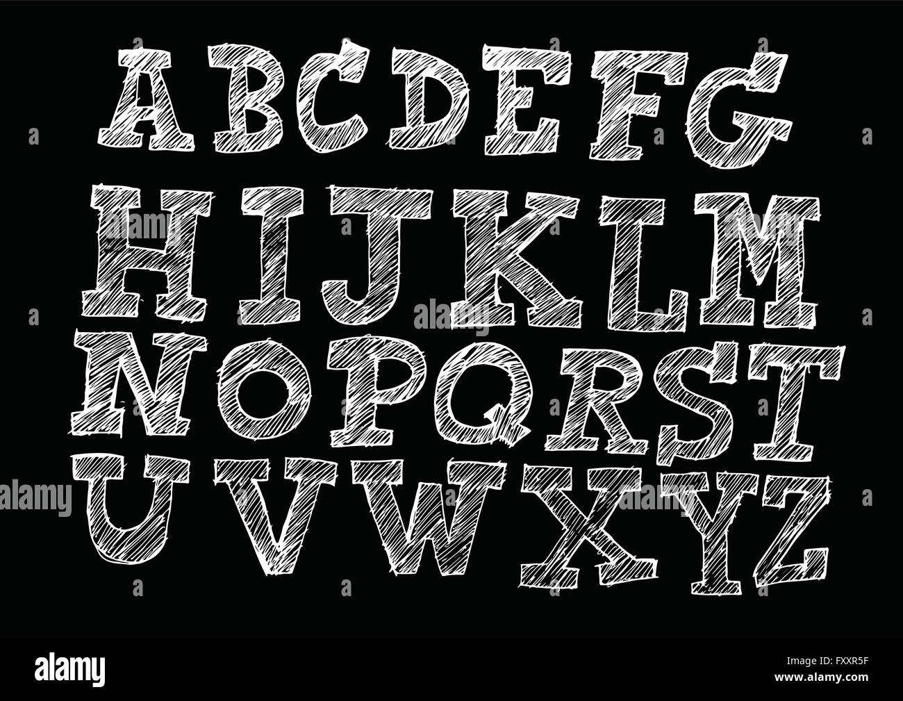 Hand drawn letters font written with a pen Stock Vector Image & Art - Alamy