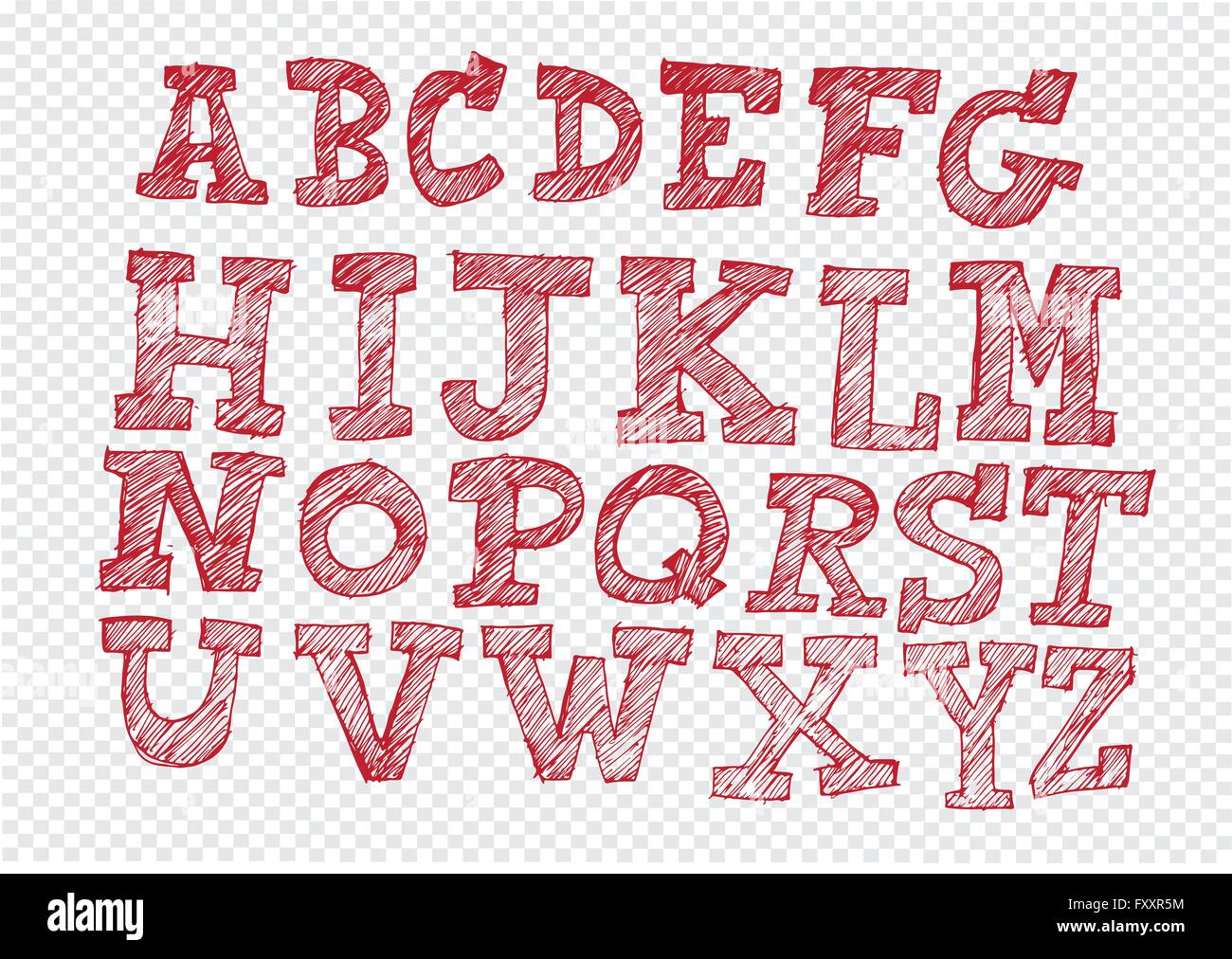 Hand drawn letters font written with a pen Stock Vector Image & Art - Alamy