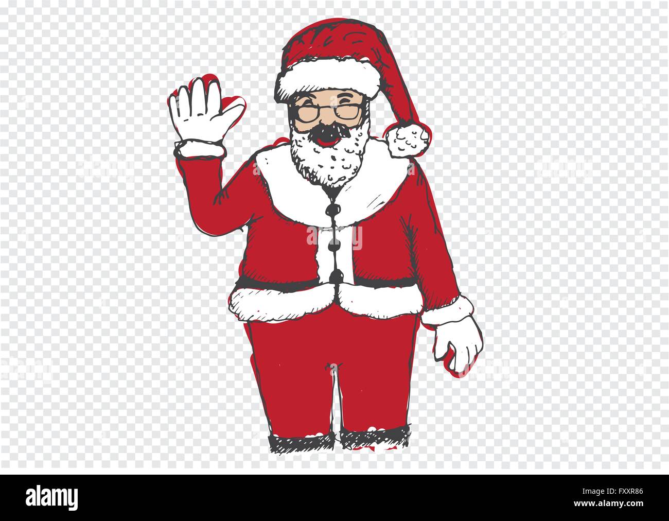 Hand drawn cheerful santa hi-res stock photography and images - Alamy