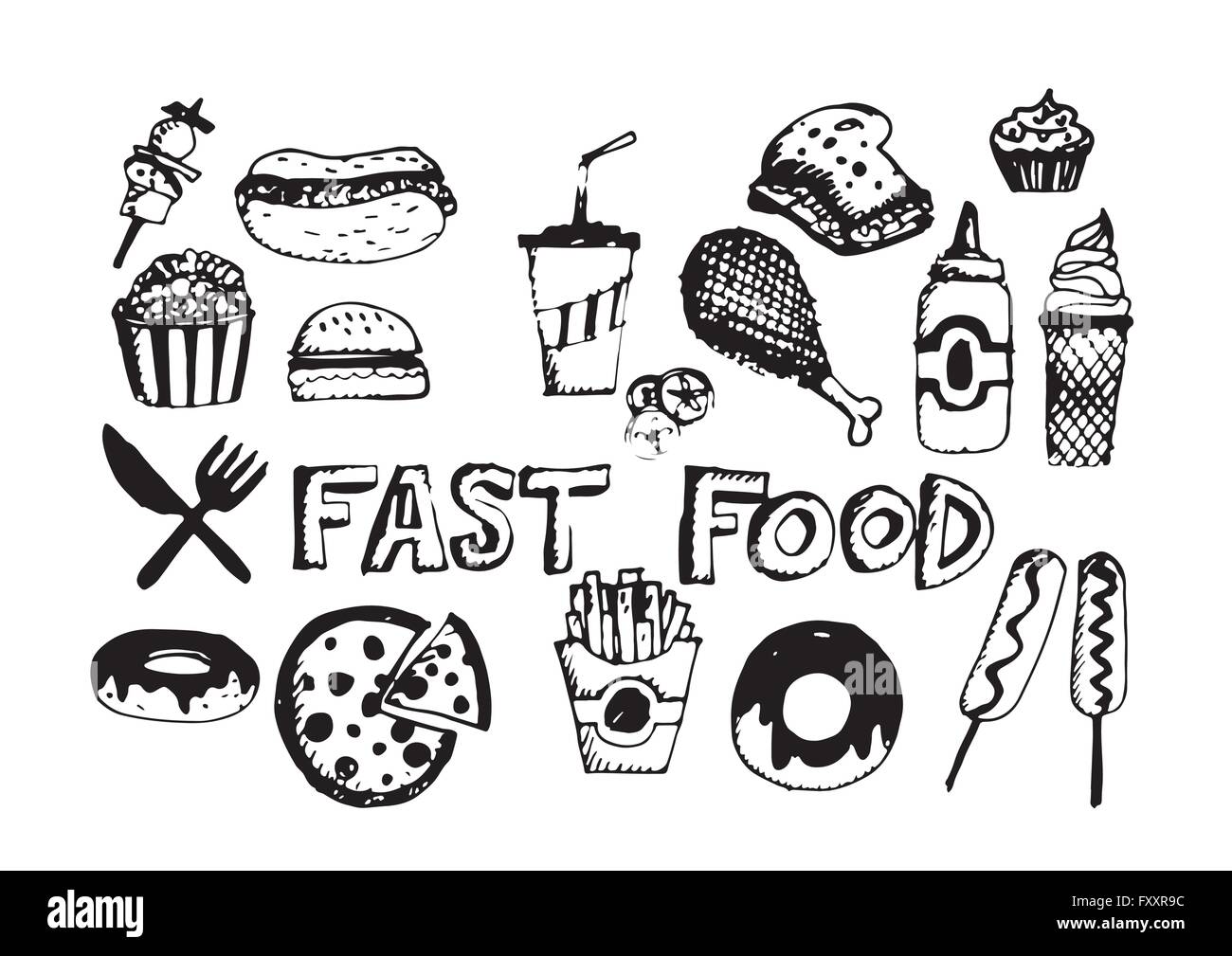 fast food icons vector symbols Stock Vector Image & Art - Alamy