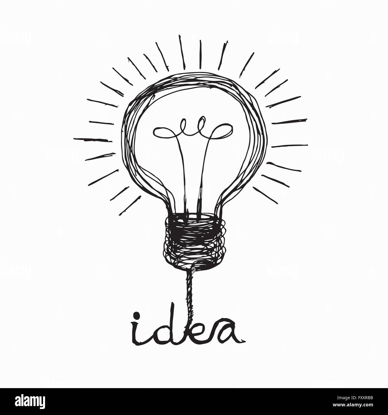 Light bulb icon Doodle hand drawn Illustration Stock Vector Image & Art - Alamy