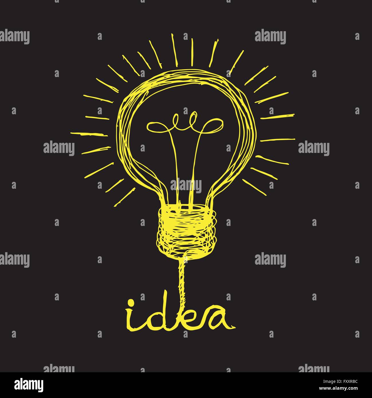 Light bulb icon Doodle hand drawn Illustration Stock Vector Image & Art ...