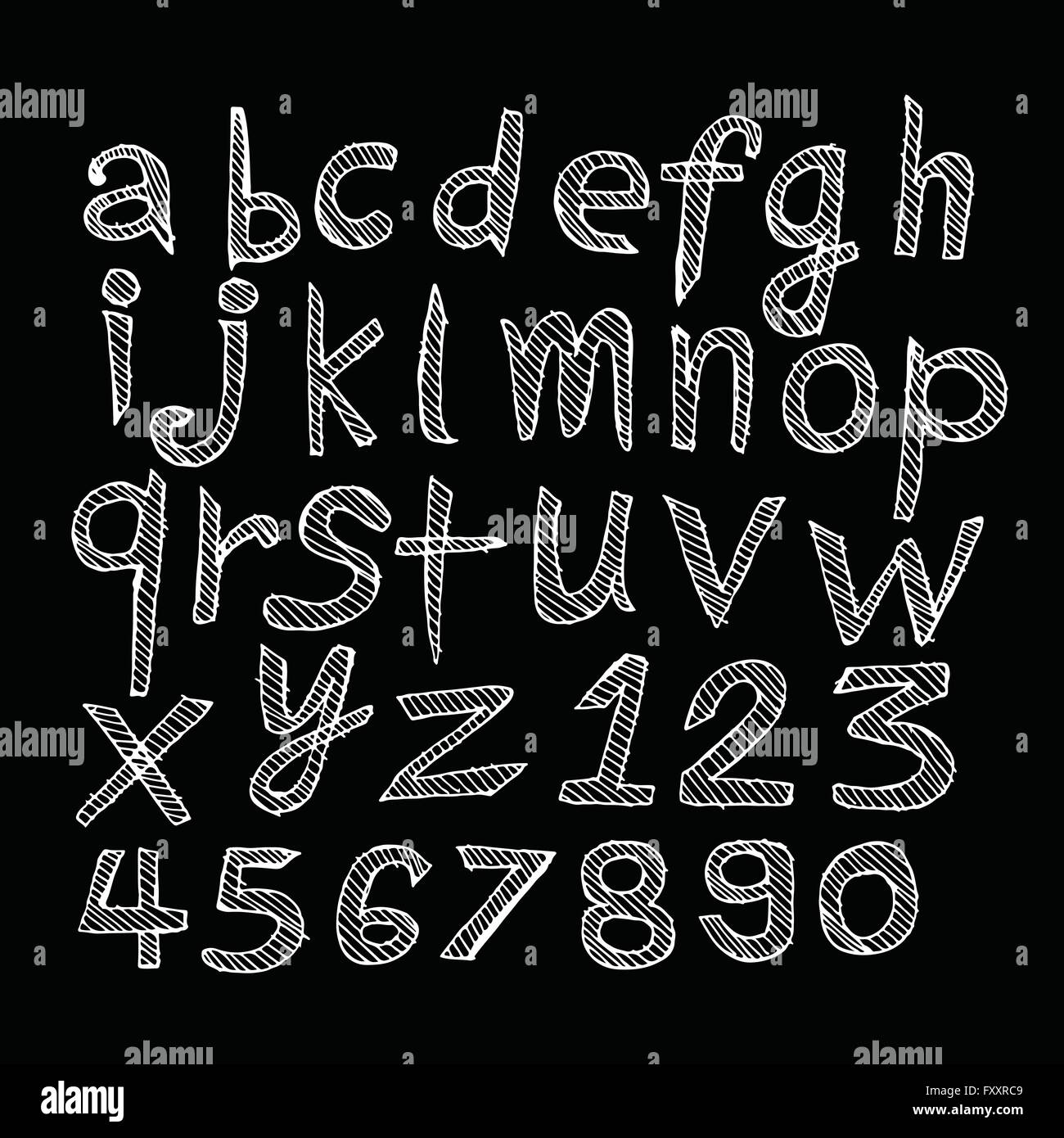 Hand drawn letters font written with a pen Stock Vector Image & Art - Alamy