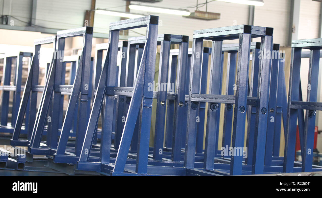 various elements of steel structures for further assembly Stock Photo ...