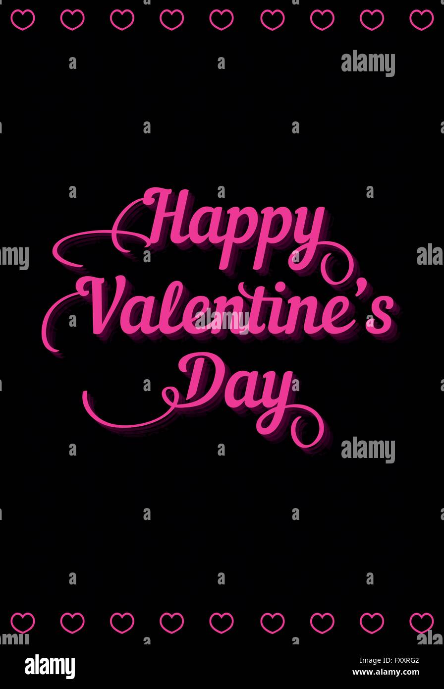 Happy Valentine's Day vintage hand drawing card Stock Vector Image ...
