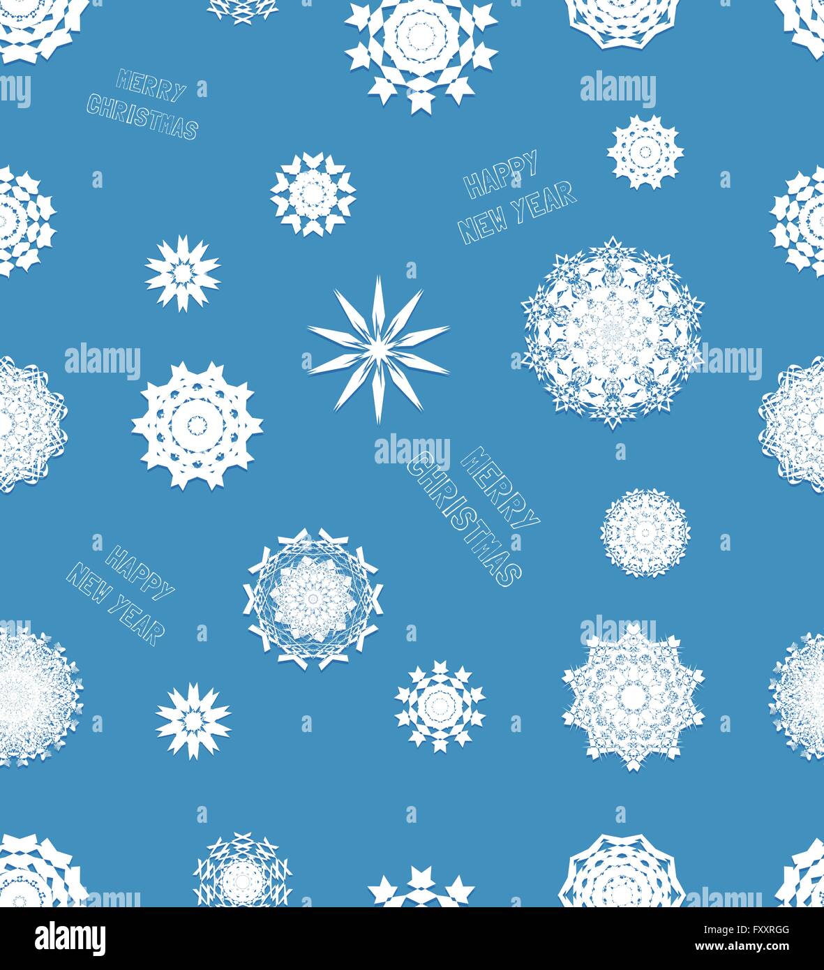 Vector snowflakes seamless pattern Stock Vector Images - Alamy