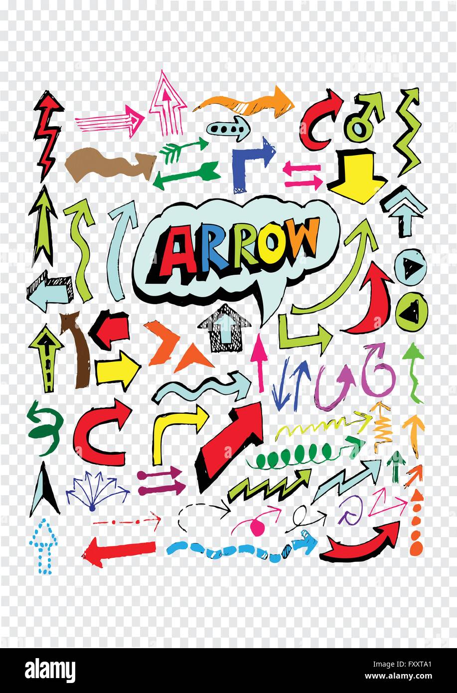 Hand drawn sketch arrow collection for your design Stock Vector Image ...