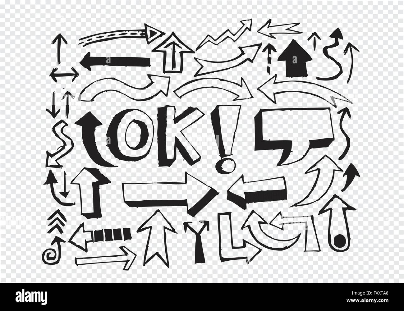 Hand drawn sketch arrow collection for your design Stock Vector Image ...