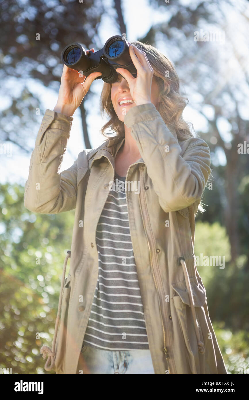 Woods woman binoculars hi-res stock photography and images - Alamy