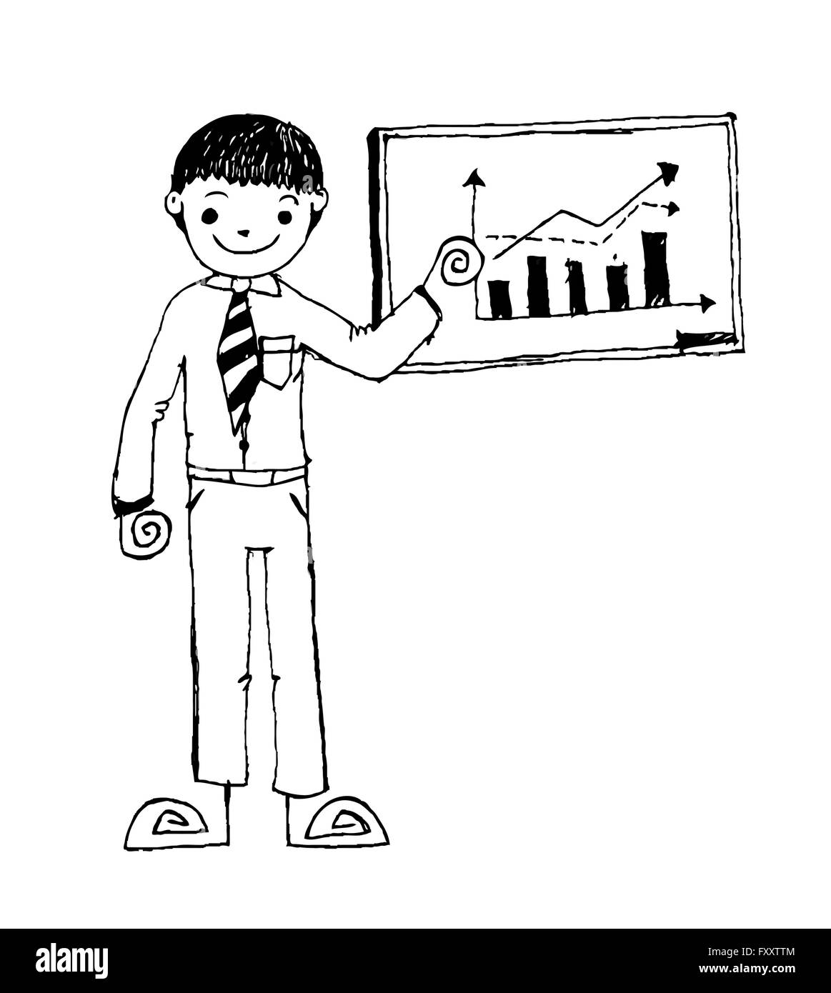 Happy business project manager Black and White Stock Photos & Images ...