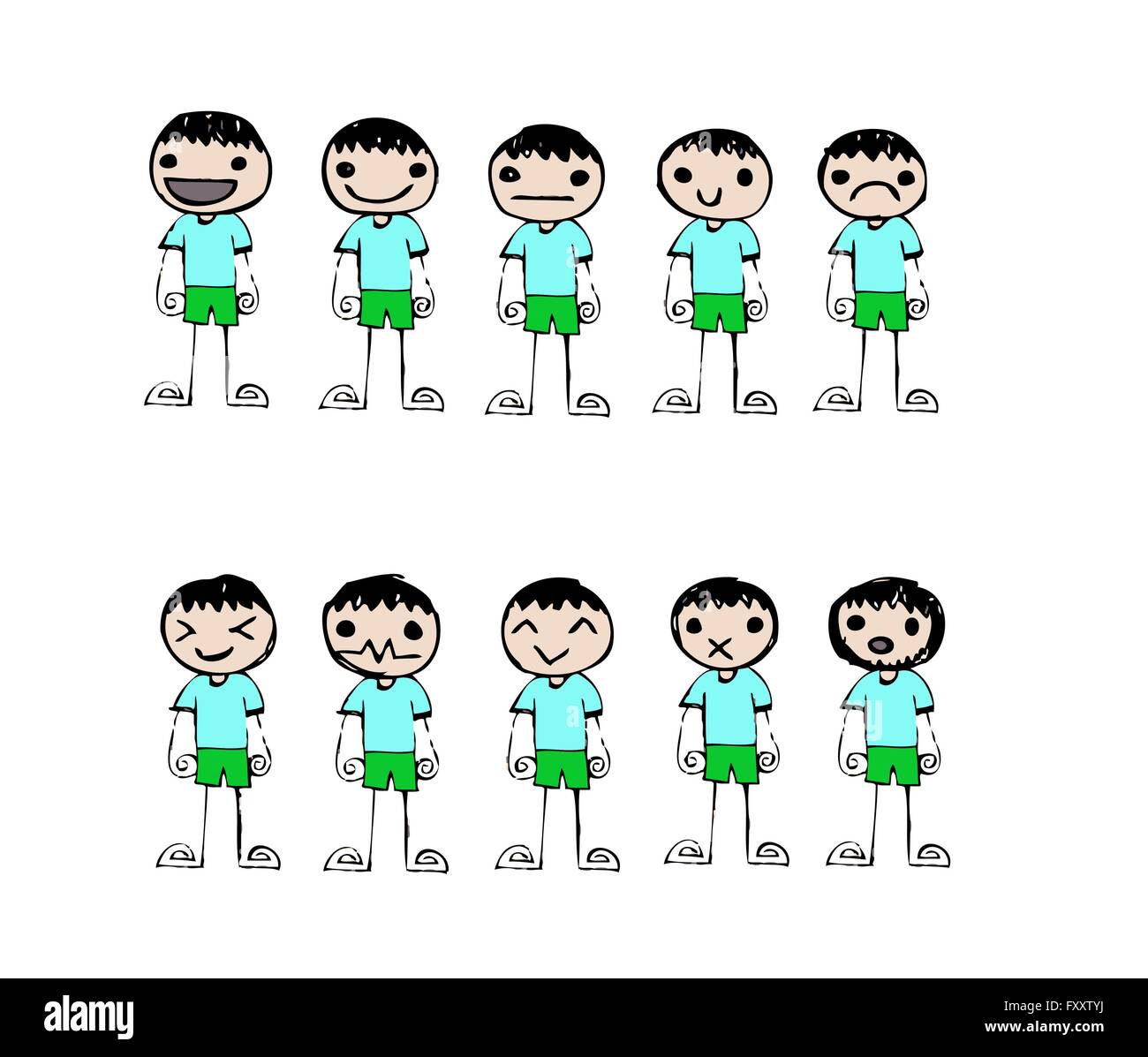 Cute happy cartoon kids Stock Vector Image & Art - Alamy