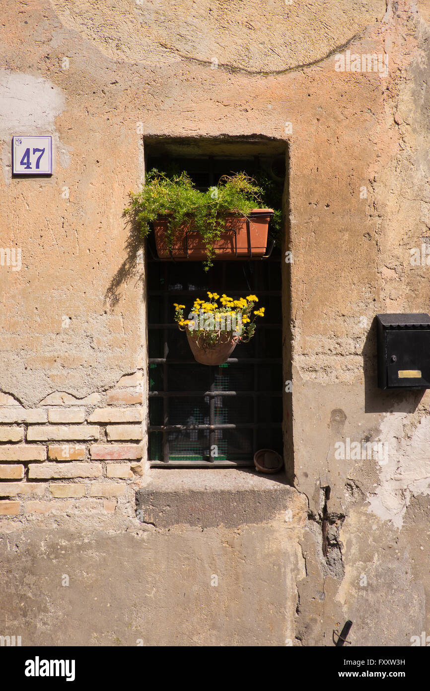 Old window display in Bracciano in Italy Stock Photo - Alamy