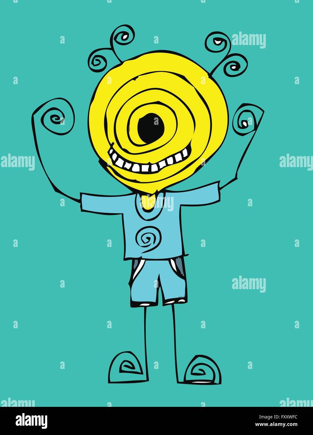 Cartoon cute monsters in Jaidee Family Style Stock Vector Image & Art ...