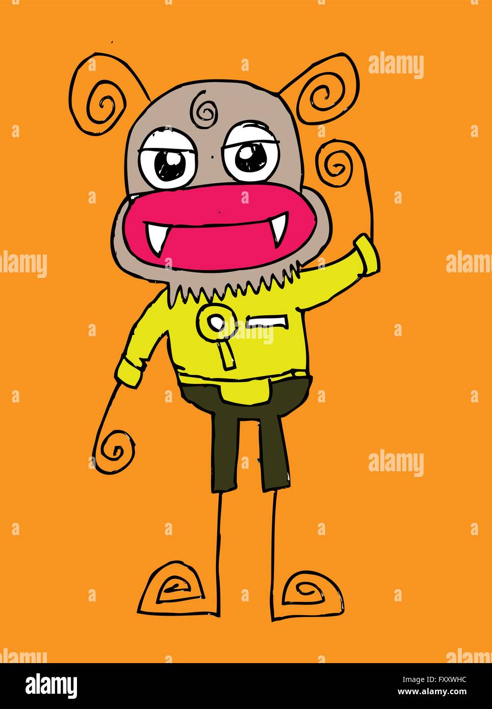 Cartoon cute monsters in Jaidee Family Style Stock Vector Image & Art ...