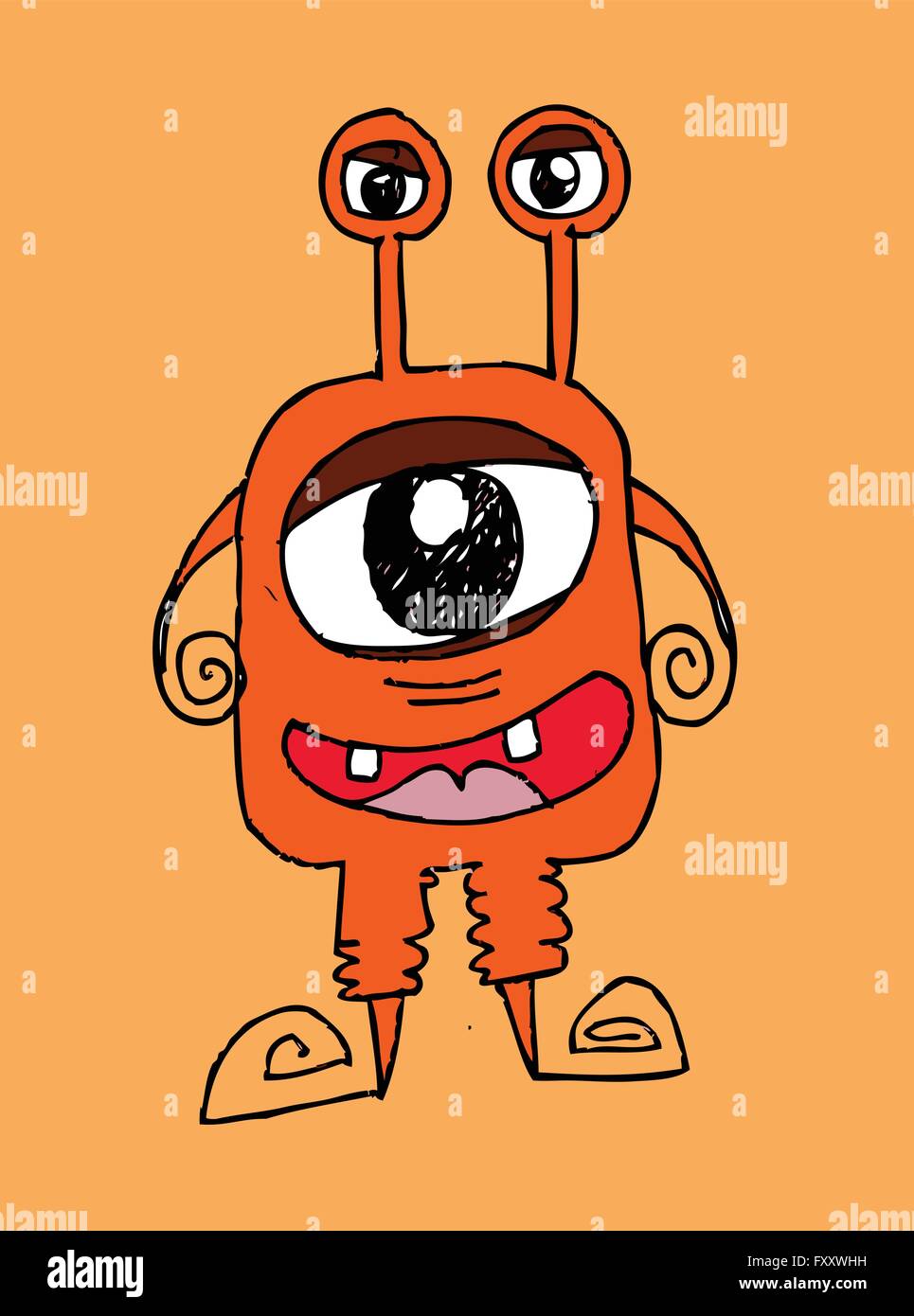 Cartoon cute monsters in Jaidee Family Style Stock Vector Image & Art ...